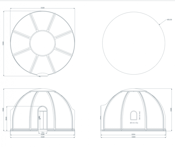 Buy 5.3m Dome (22.2SQM) Online From Excelite Domes